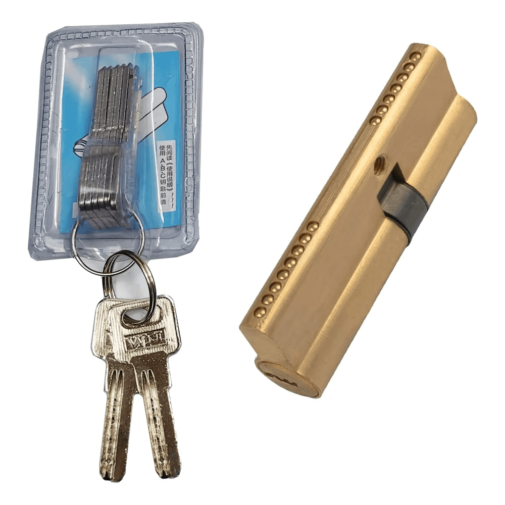 European cylinder lock 90mm 45/45 brass security door lock with 8 keys ...