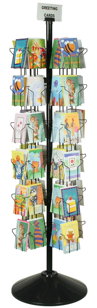 Displays2go Spinning Greeting Card Floor Rack with (72) 5x7 Pockets, 70 ...