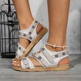 Bkhluea Women Geometric Embroidery Sport Sandals Adjustable Comfortable ...
