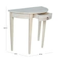 32 in. Unfinished Standard Half Moon Wood Console Table with Drawers ...