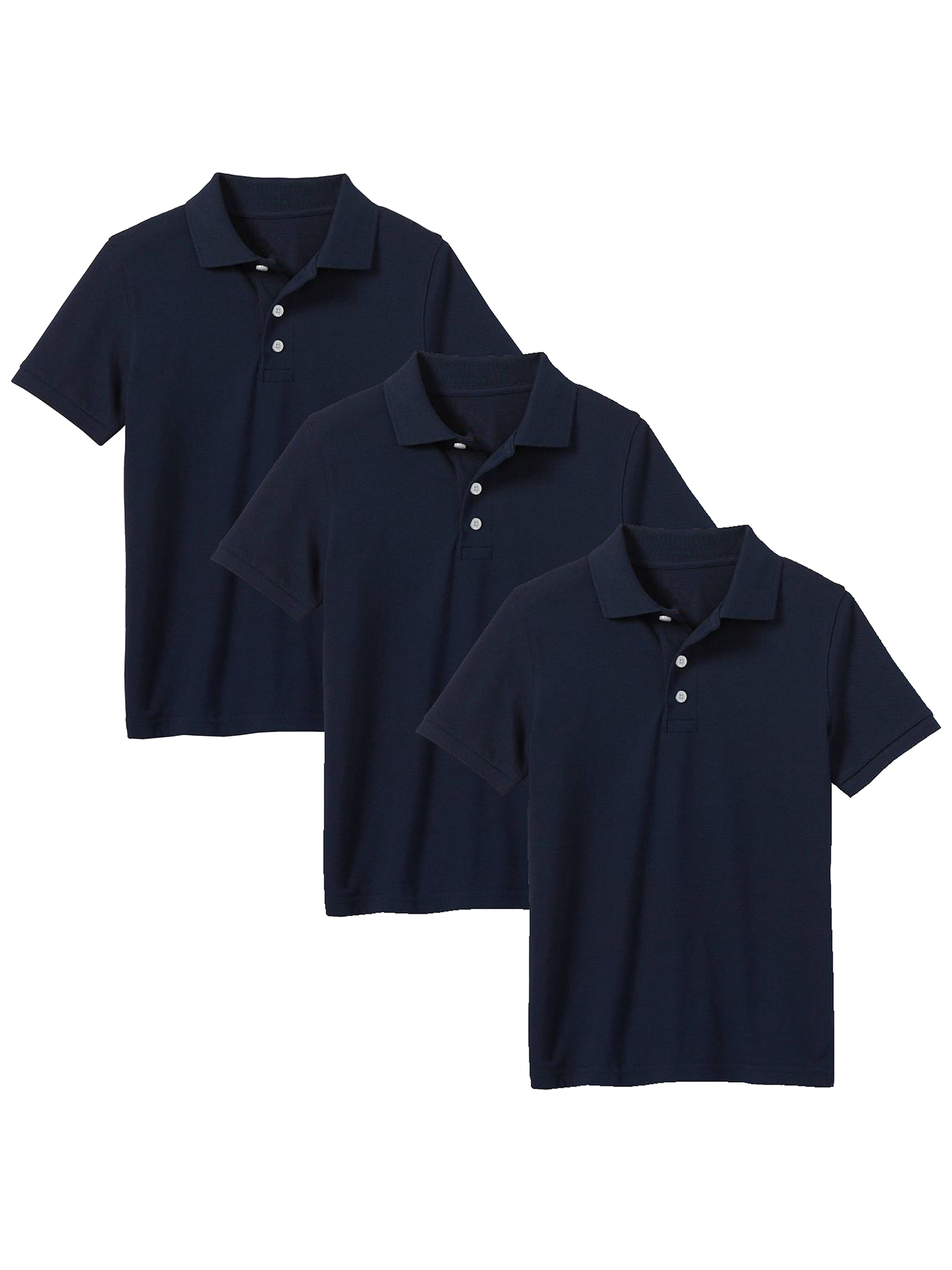 Hanes Boys School Uniform 4-18 EcoSmart Jersey Polo Shirt - Walmart.com