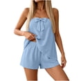 Cagogo Women's 2 Piece Tube Top Shorts Set Casual Solid Boho Beach ...