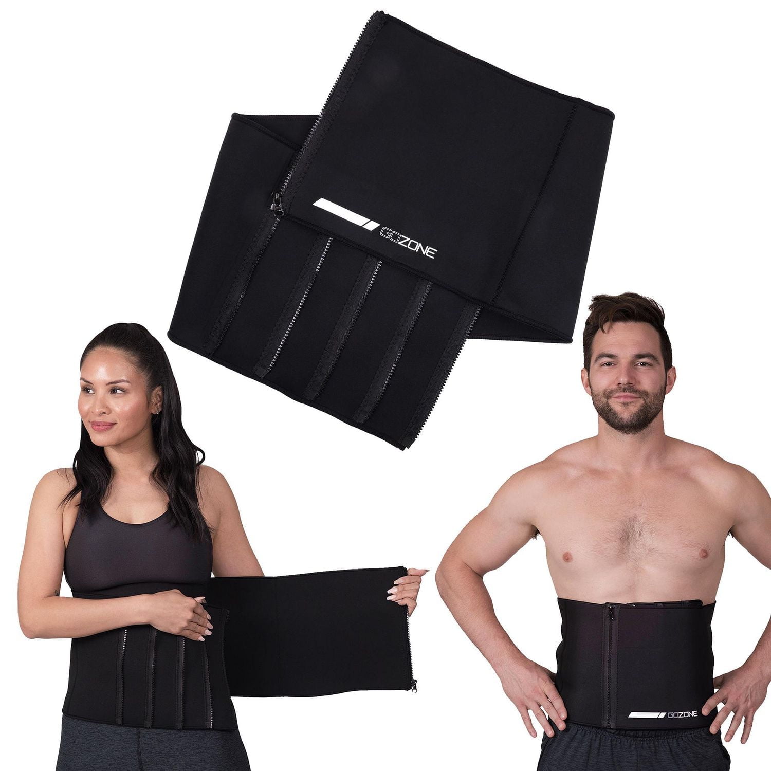 Click here for Gozone Zippered Waist Trimmer Belt - Black prices
