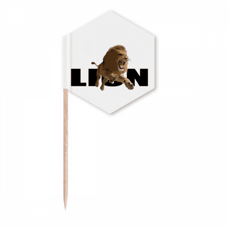 Feline Lions Leap Ferocious Toothpick Flags Cupcake Picks Party ...