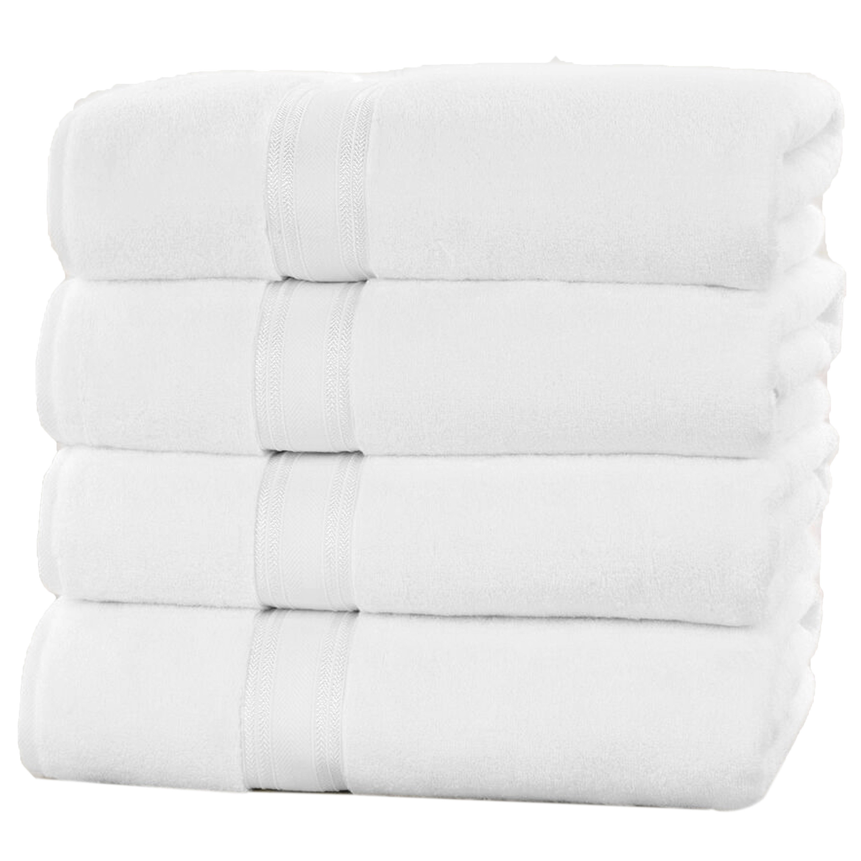 Addy Home Fashions Zero Twist 4 Piece Bath Towel Set - White - Walmart.com