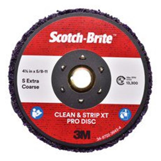 3M 405-638060-05588 4.5 x 0.62-11 in. Scotch-Brite Clean & Strip XT Pro Non-Woven Quick Change ...