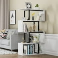 Dextrus 5-Tier Bookshelf, S-Shaped Z-Shelf Bookshelves , Geometric ...