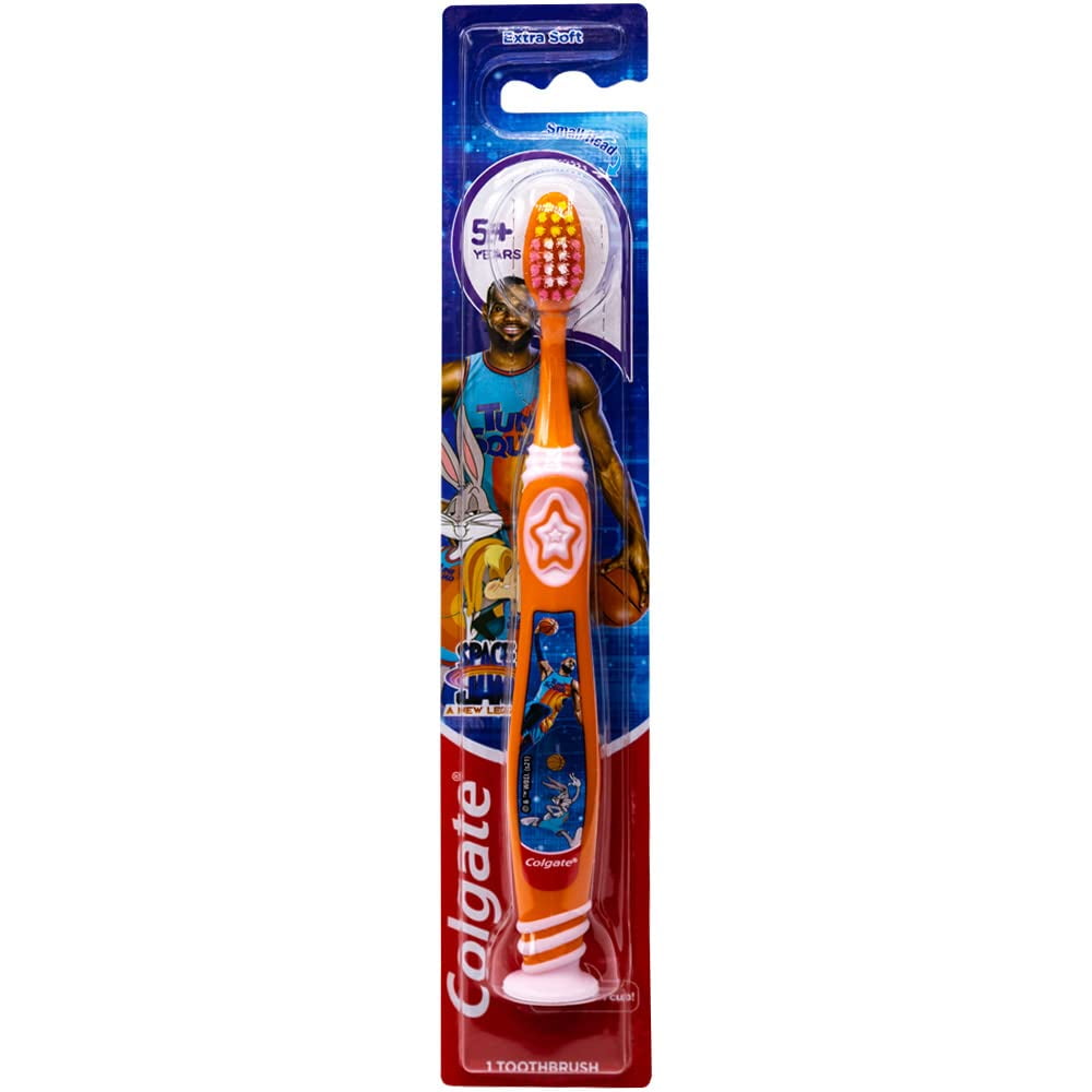Colgate Space Jam Kids Toothbrush with Suction Cup, 5+ Years, Extra ...