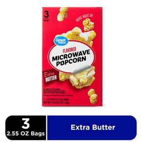 AMC Theatres Microwave Popcorn Extra Butter 6 Pack with Topping Packets ...