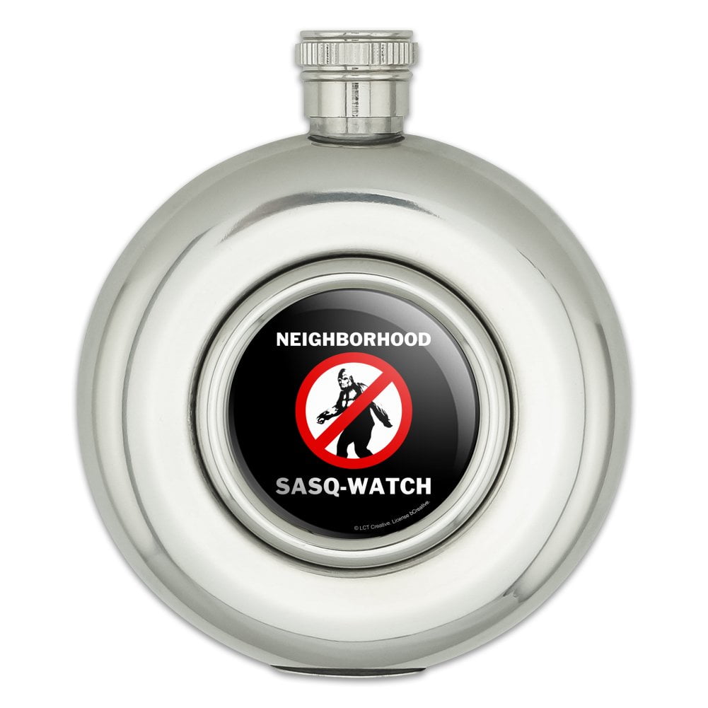 Neighborhood Sasq-Watch Sasquatch Watch Funny Humor Round Stainless ...