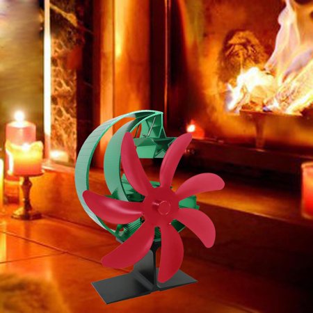 Aluminum Wood Stoves Powered, Circulating Warm Air Furnace Top Fan for ...