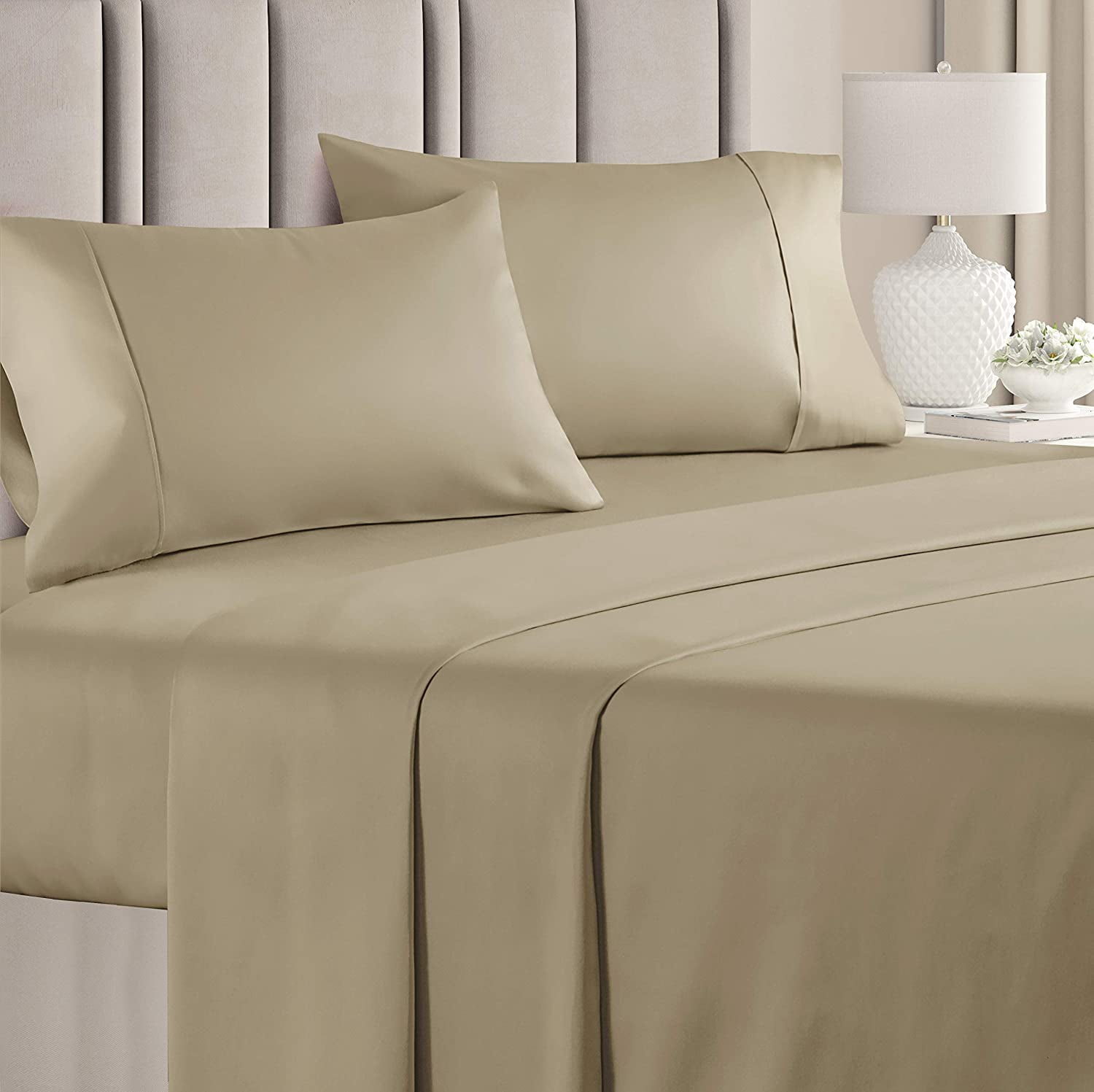 CGK Linens 4 Piece 100% Cotton 400 Thread Count Sheet Set - Queen ...