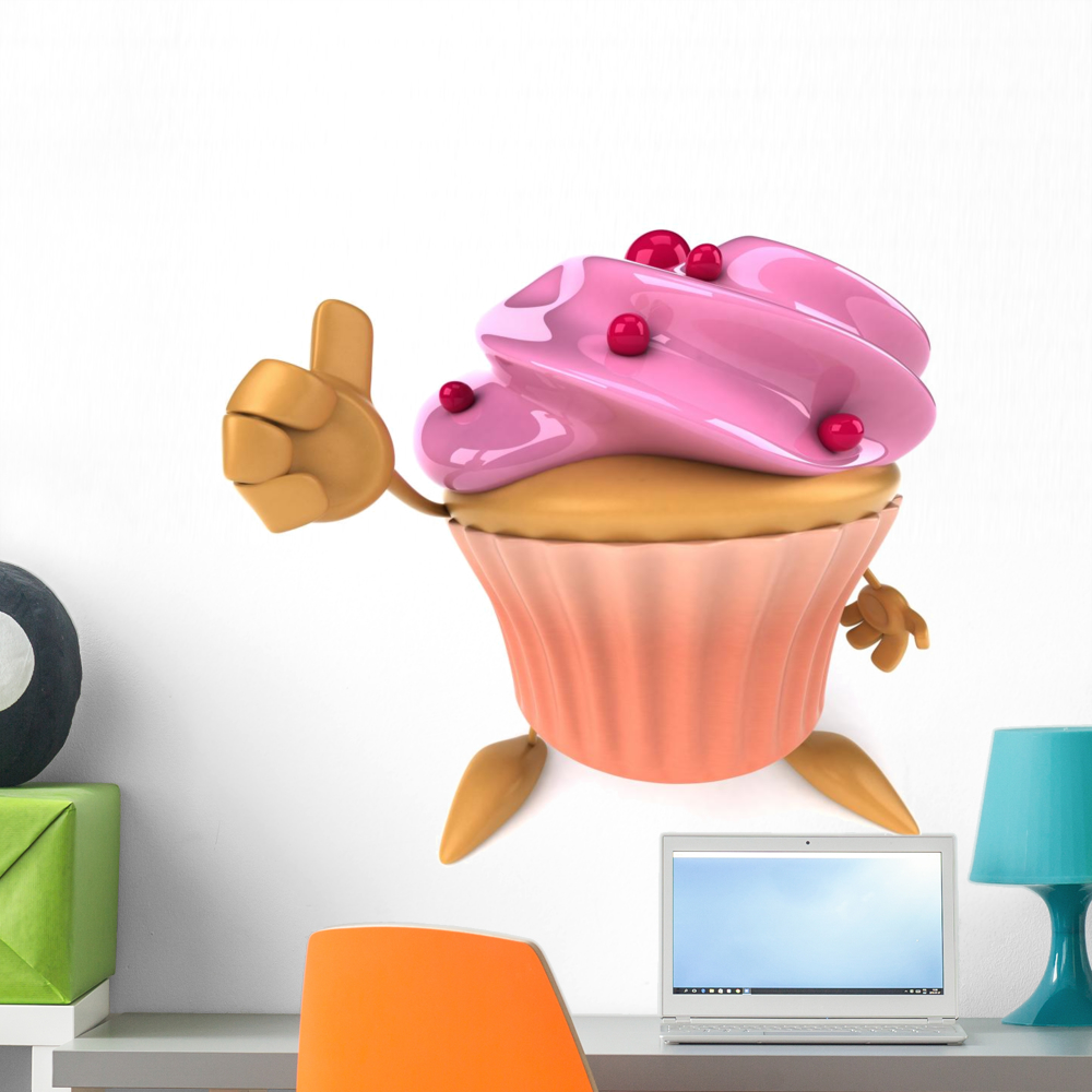 Cupcake Wall Decal by Wallmonkeys Peel and Stick Graphic (24 in W x 21 ...
