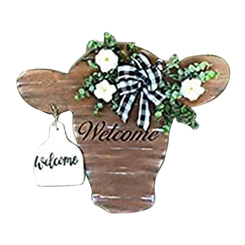 FANCY Welcome Sign Cow Head Door Hanger Animal Head Hanger for Front ...