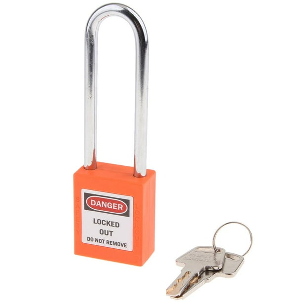 Plastic / Padlock, Keyed Different,3 inch Shackle Clearance, yellow and ...