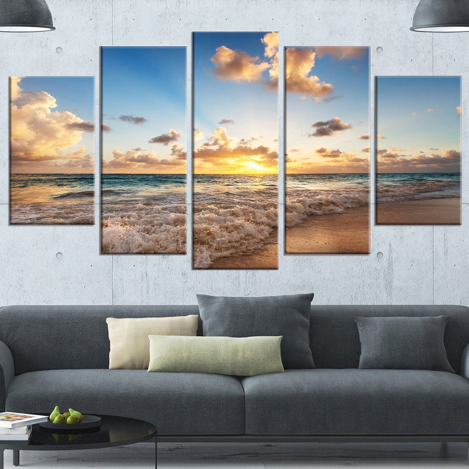 Click here for Designart Design Art Sunrise On Beach Of Caribbean... prices