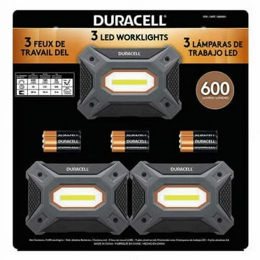 Duracell Rechargeable LED Work Lights, 1500 Lumens Each, Magnetic Base ...