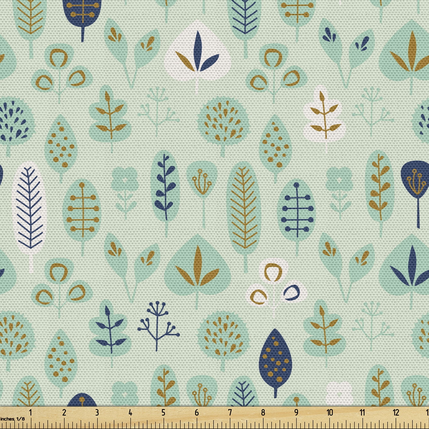 Forest Fabric by the Yard Upholstery, Repetitive Style Botanical Themed ...