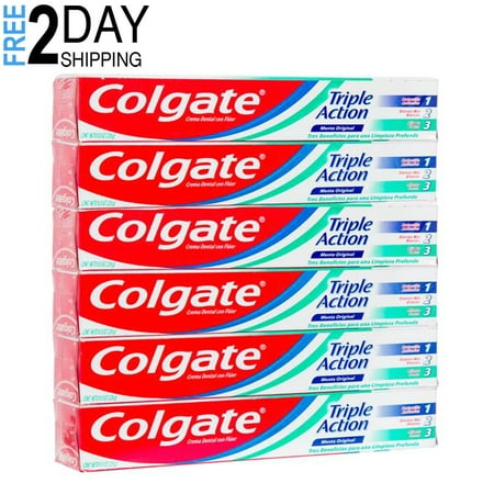 (6 Pack) Colgate Triple Action Fluoride Toothpaste Mint Flavor 8 oz ...