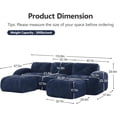 110.6'' Plush Comfy Cloud Couch in Velvet Fabric, Boneless Couch ...