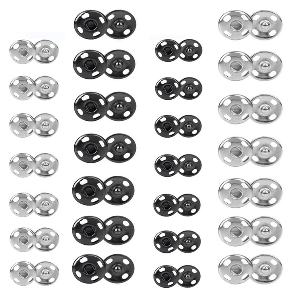 ZPAQI 200 Sets Sew-on Snap Buttons Metal Snap Fastener Buttons Press ...