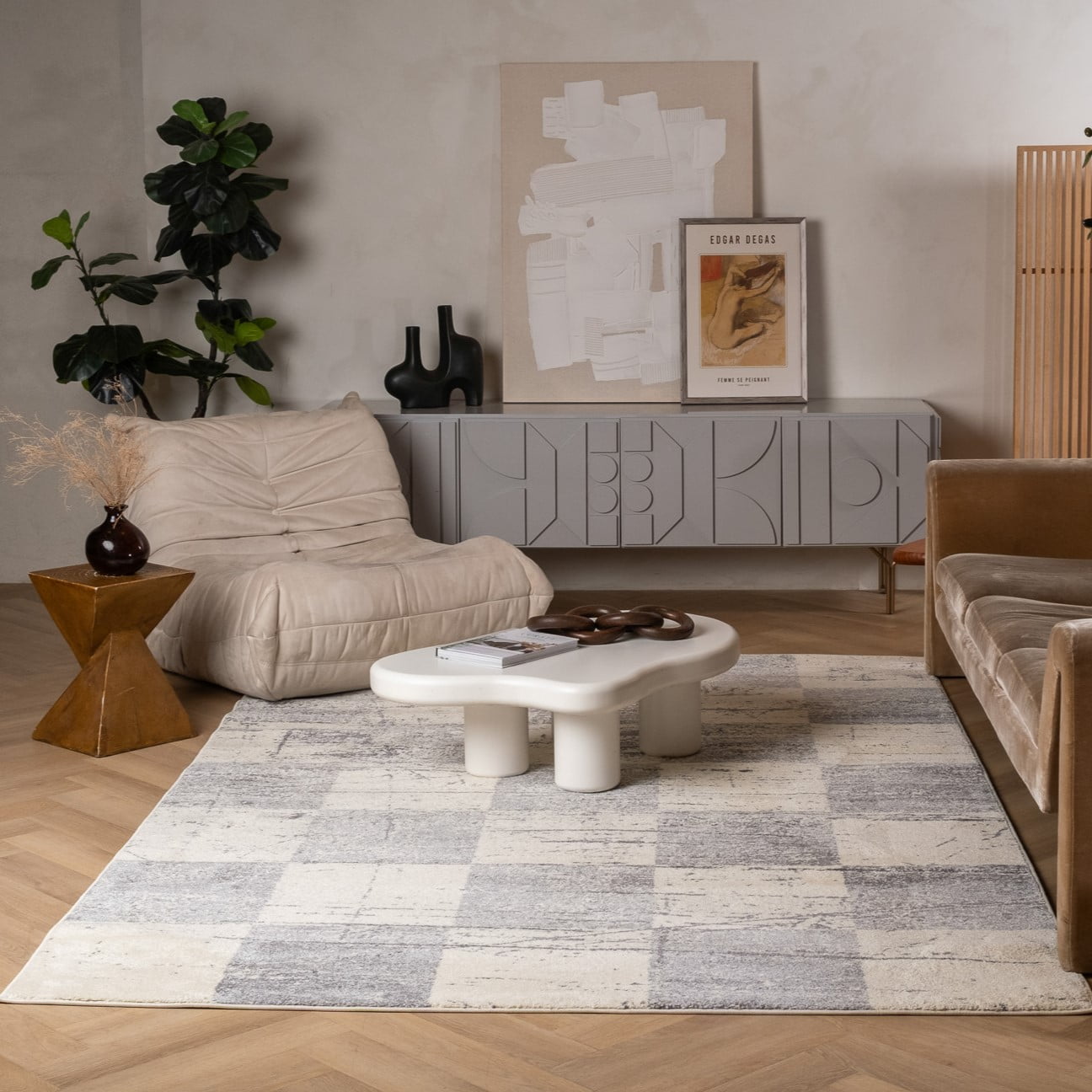 Click here for Rug Branch Nova Collection Modern Checkered Area R... prices