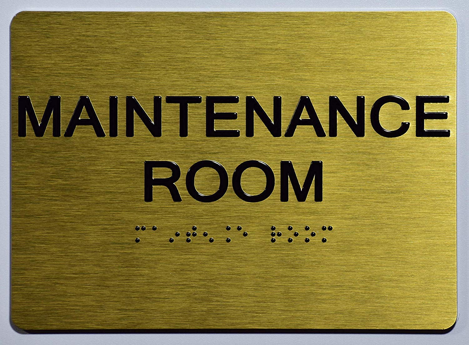 Maintenance Room Sign- Gold(Aluminium, Gold/Black,Size 5x7) The ...