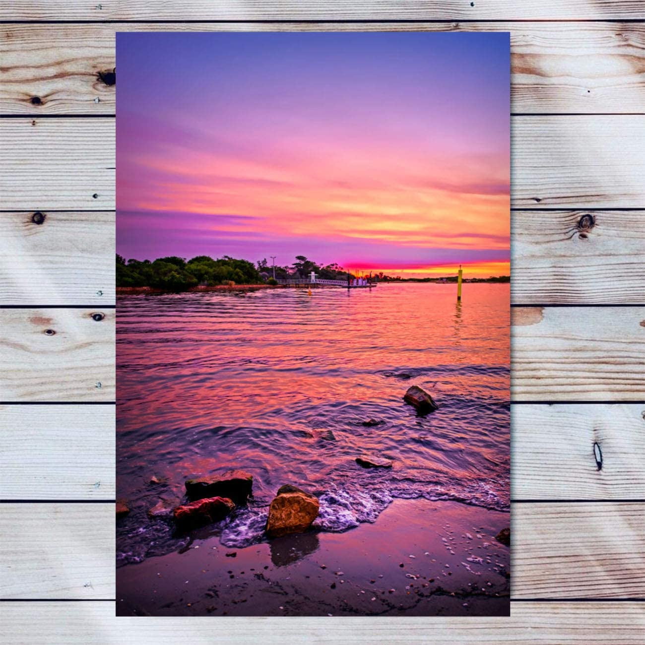 Pink Beach Sunset Painting