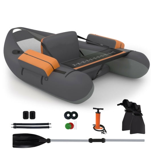 Inflatable Fishing Float Tube with Pump Storage Pockets and Fish Ruler ...
