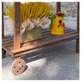 36 Inch Wooden Potting Bench Outdoor Work Table with Wheels, Sink ...