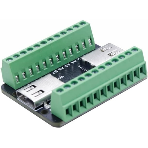 Treedix USB 3.1 Type C Female to Female Pass Through Adapter Breakout Board 24 Pin for Date Line ...