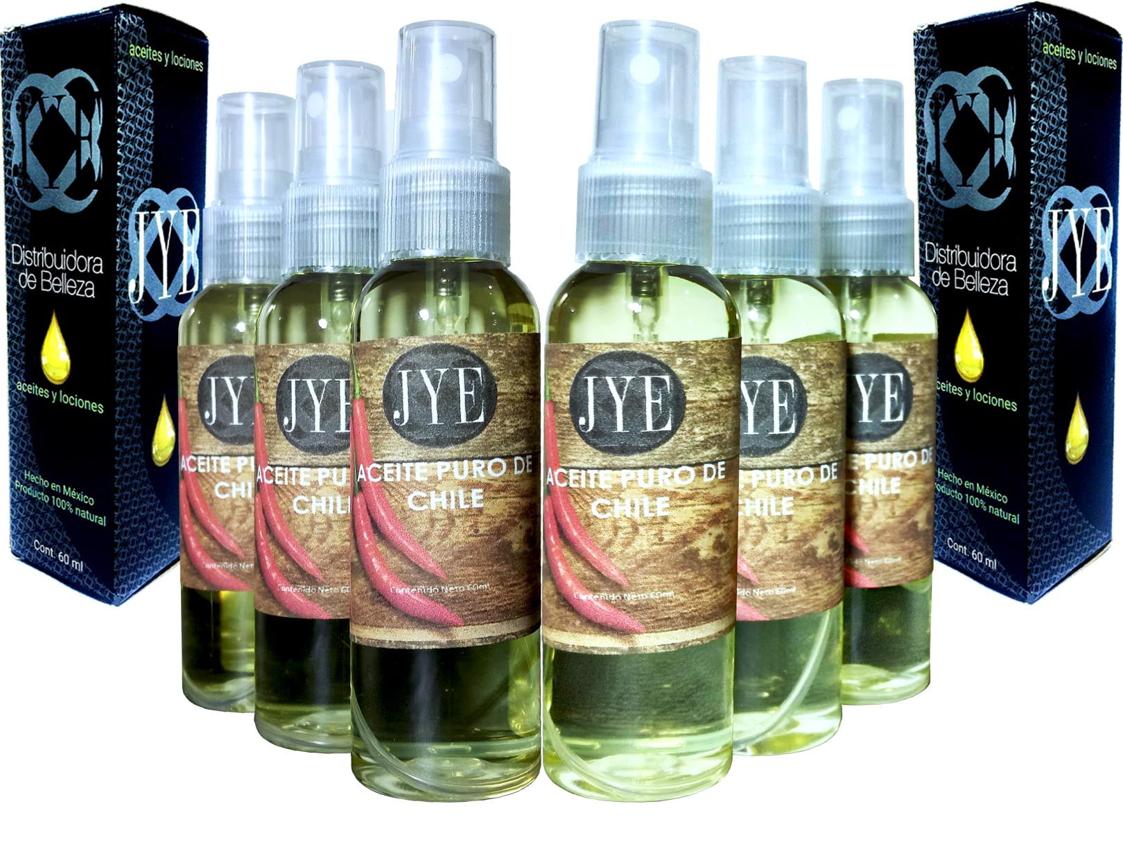 6 Botellas de Aceite de Chile Natural JYE 60 ml | Bodega Aurrera en línea