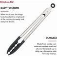 Silicone tipped stainless steel tongs, 12 inches, black - Walmart.com