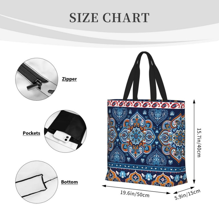 Disketp Ethnic Mandala Canvas Tote Bag,Women Shoulder Bag Disketp Ethnic Mandala Canvas Tote Bag,Women Shoulder Bag