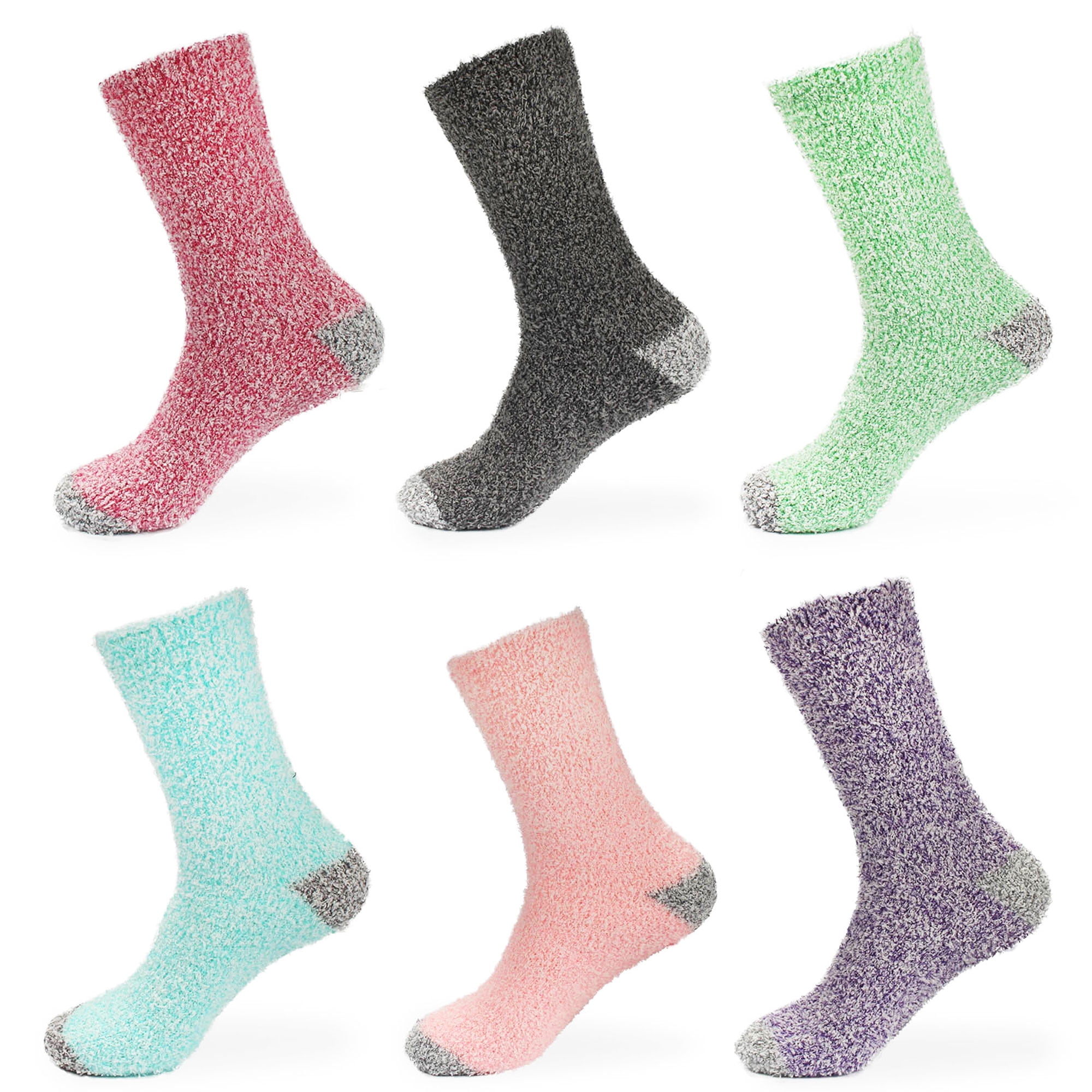 BambooMN Women's Extra Large Soft Fuzzy Warm Cozy Solid Socks ...