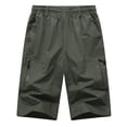 BADHUB Men's Cargo Shorts Capris Pants Stretch Drawstring Pant Summer ...