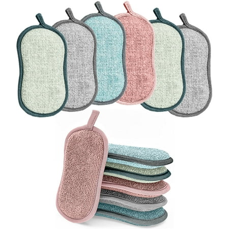 VOLKMI Kitchen Sponges Multipurpose Reusable Washable Double-sided ...