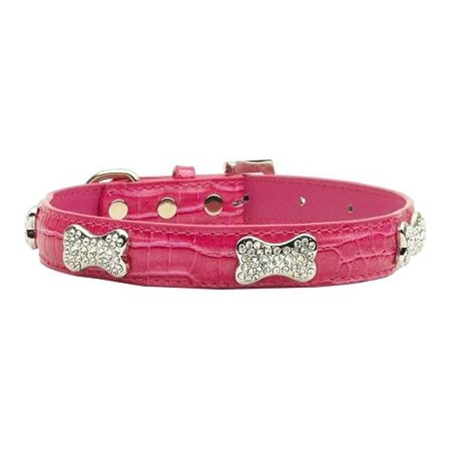 Faux Croc Crystal Bone Collars Pink Large - Walmart.com