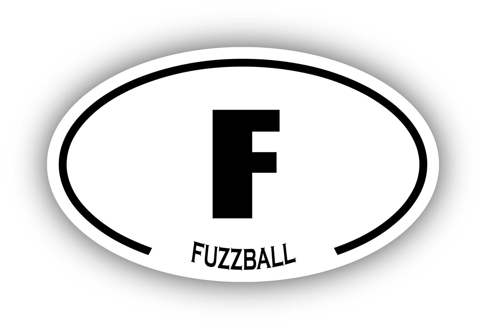 Fuzzball F Oval Bumper Sticker 3M Vinyl Decal 3 in x 5 in - Walmart.com