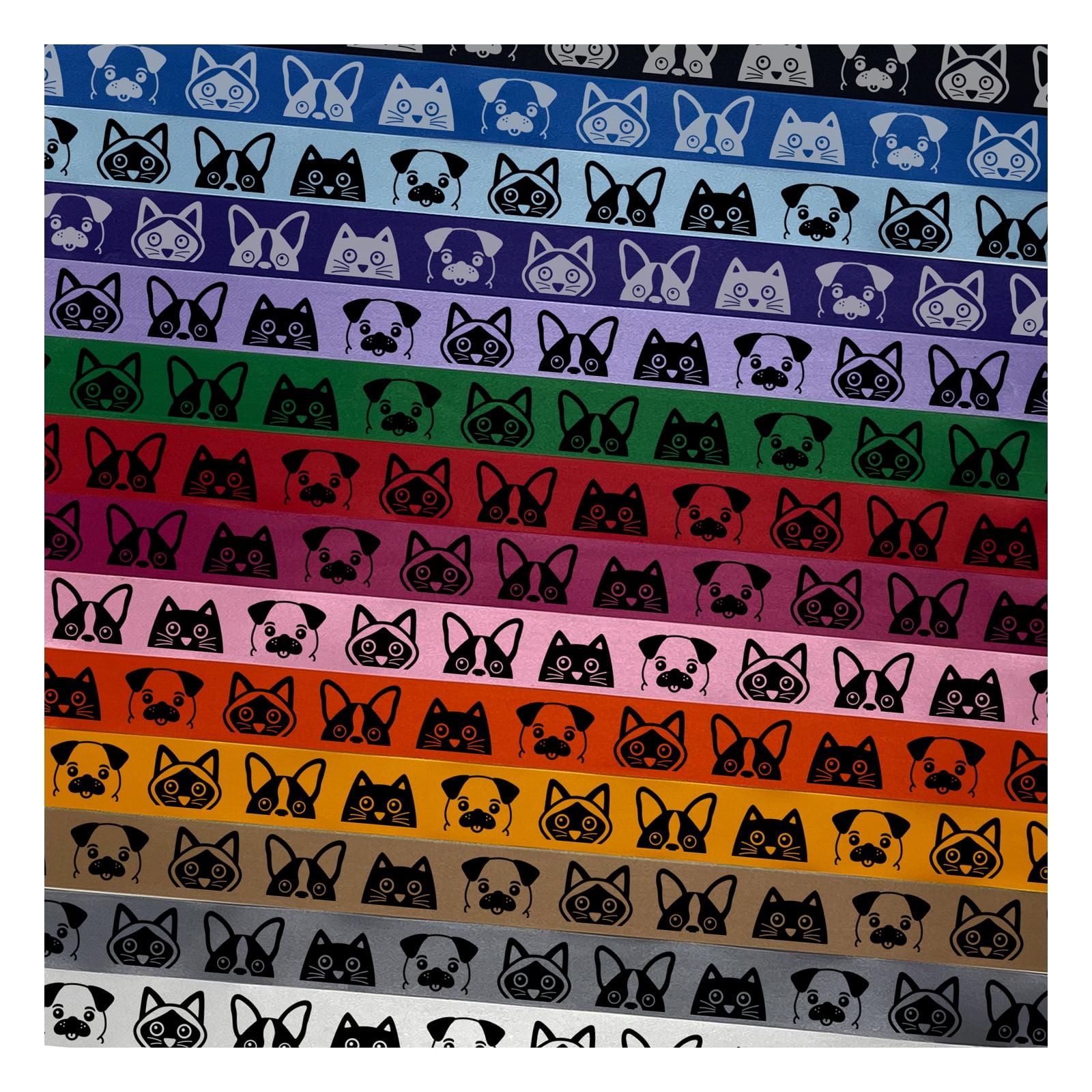 Peeking Cats & Dogs Satin Ribbon for Gift Wrapping Bows Craft DIY ...