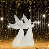 VINGLI Outdoor Christmas Decorations Angels, 3ft Set of 2 Weather ...