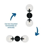Atwell Collection Two-Light Matte Black Mid-Century Modern Wall Sconce ...