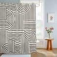 Black Arches Shower Curtain Set with Hooks, Abstract Modern Minimalist ...