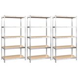 vidaXL Shelf Storage Bookshelf Shelving Unit 5-Layer Steel and ...