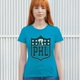 Philadelphia Shield T-Shirt Birds Football Fan Bleed Green Philly Women ...