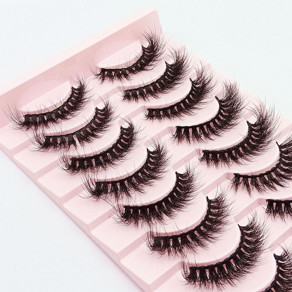 10 Pairs Thick and Curly Fake Lashes Comfortable to Wear False ...