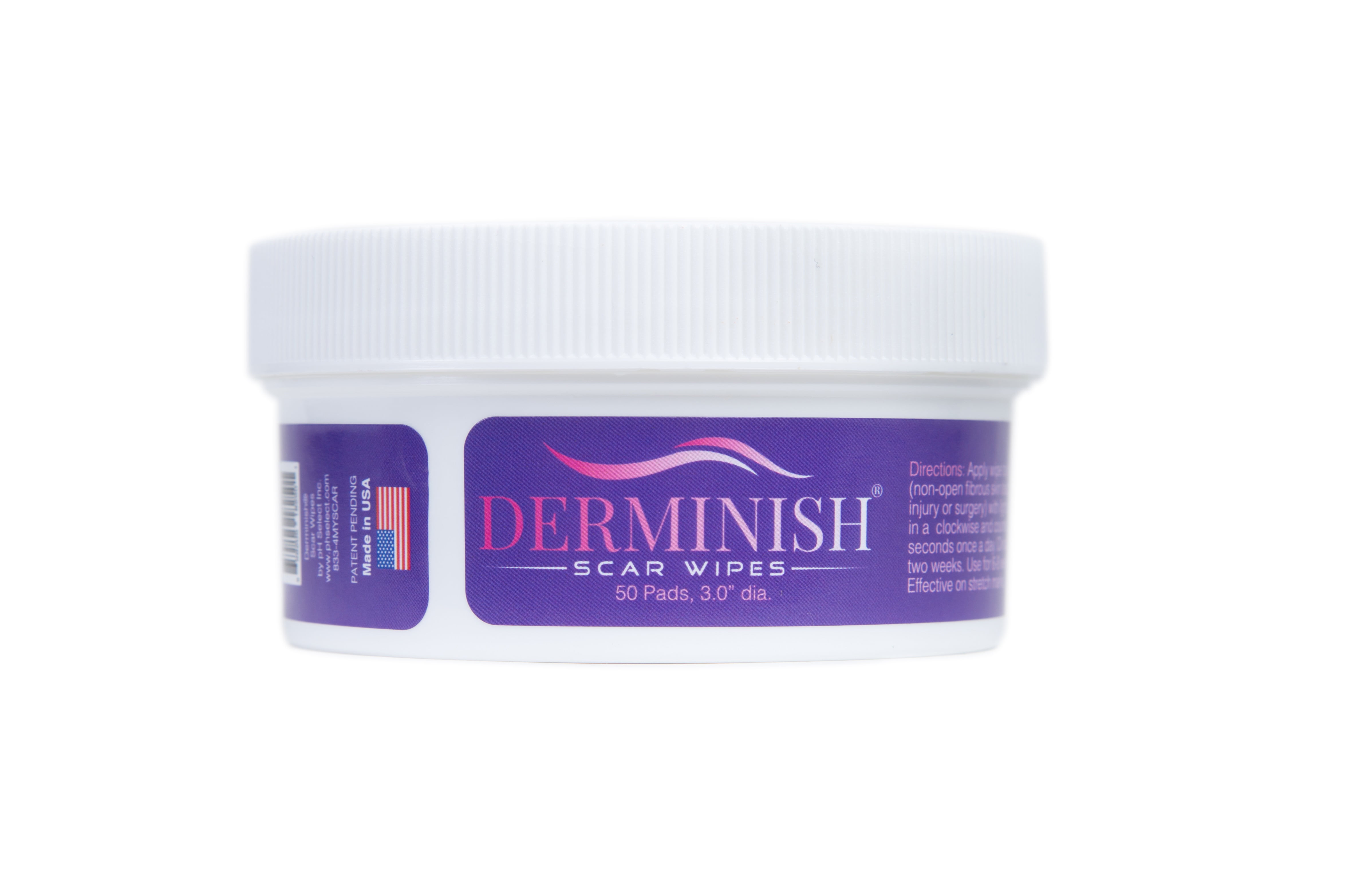 Derminish Scar Wipes - Acne & Scar Remover, Stretch Mark Pads - 50 Pads ...