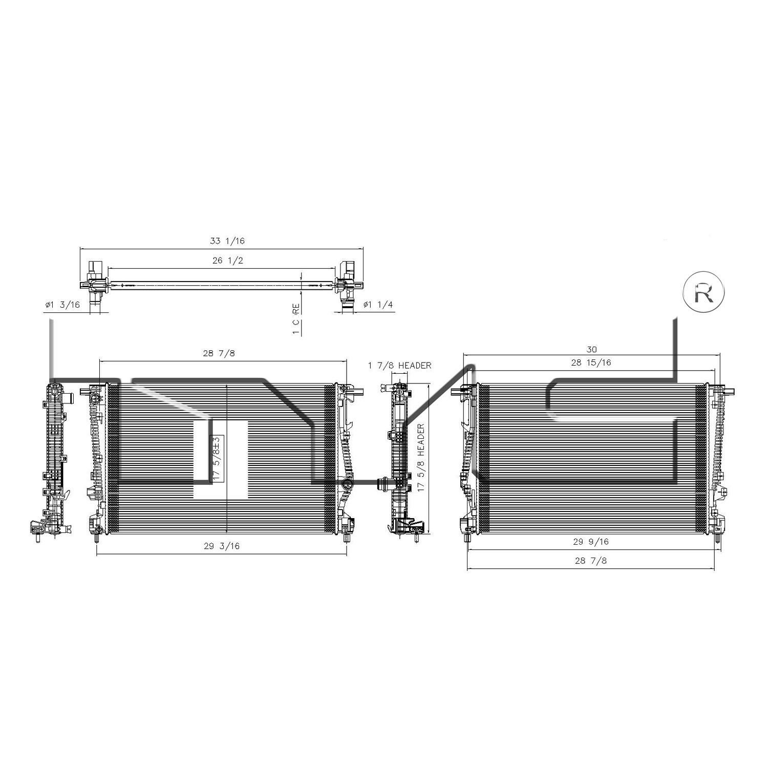 TYC 13401 Radiator Assembly For 14-18 Jeep Cherokee - Walmart.com
