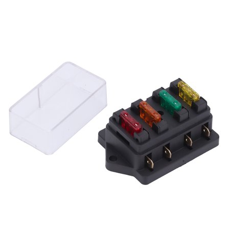 Fuse Box,4 Way Blade Fuse Fuse Holder Fuse Distribution Block ...