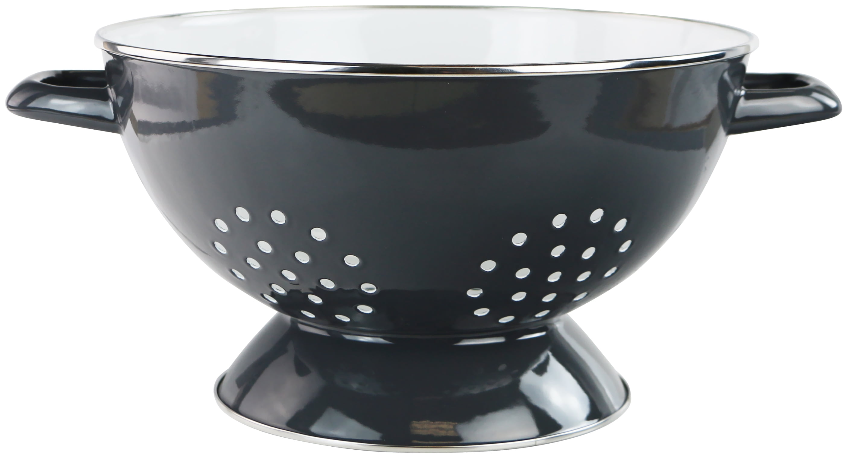 Calypso Basics, 5 Qt. Enamel on Steel Two Toned Colander, Gray ...